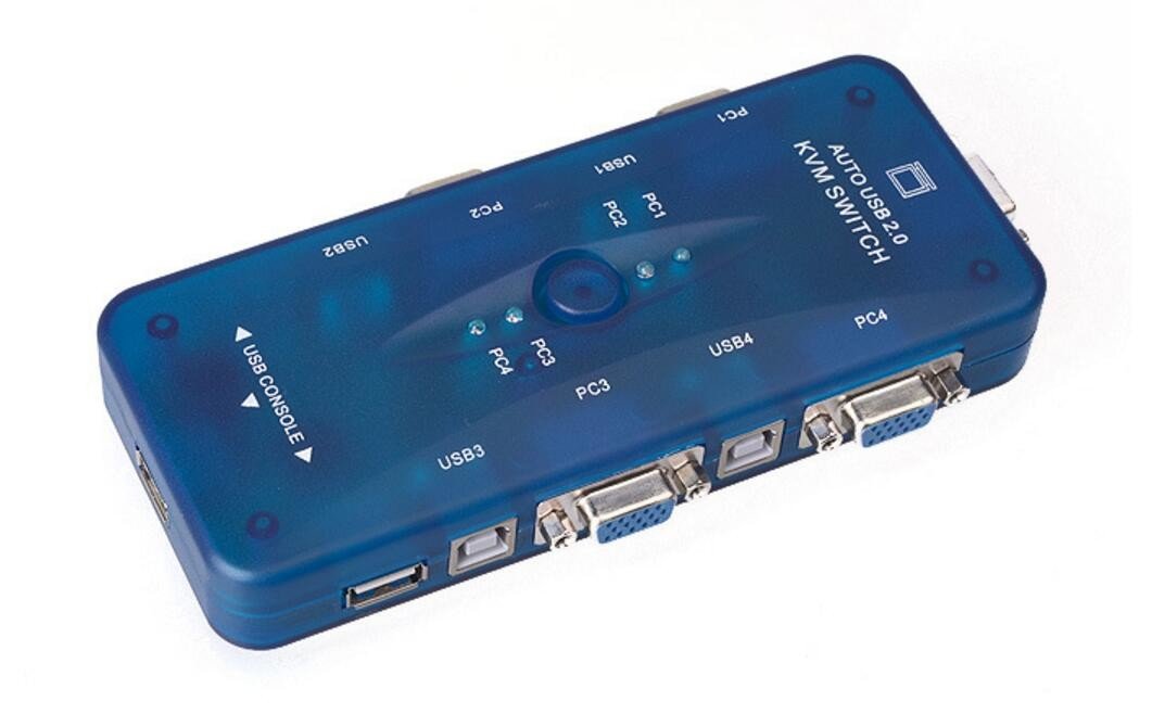 Auto 4 Port Usb Kvm Switchh Box With  4 Pcs Cable For USB Devices Mouse And Keyboard Printer Saver