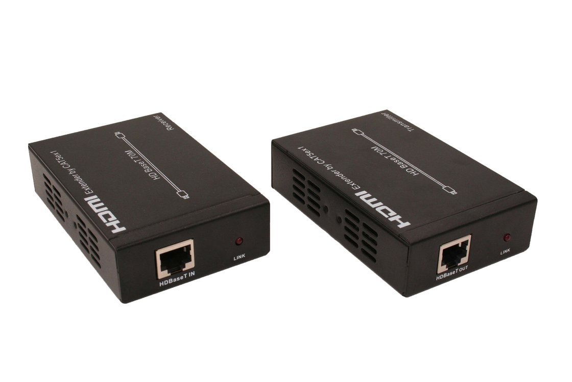 230ft 70m HDBaseT HDMI Extender Support RS232 And IR Single UTP CAT6
