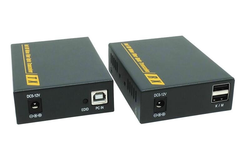 Small Attenuation 2KM Dvi Video Extender , Fiber Optic Converter With EDID And 3D