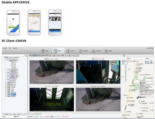 PTZ / Zoom Function 2/4 Channel 4G Mobile DVR GPS Locating Free Software Monitoring 24 Hours