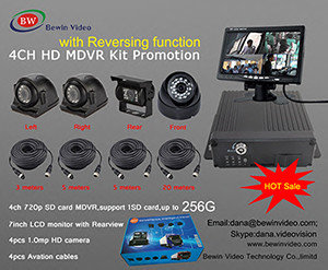 7 inch LCD screen AHD Car Mobile DVR Kit 360° Vehicle Surveillance Camera System