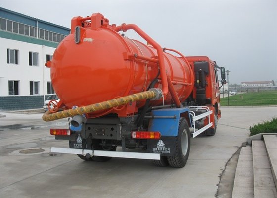 8 - 12CBM Sewage Suction Truck With Vacuum Pump 6 Wheels 266HP Engine