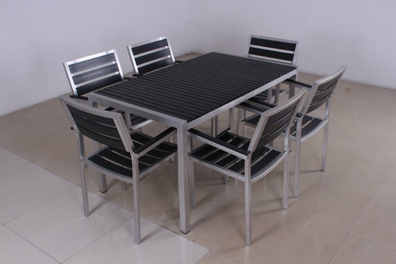 Garden wood dining chairs and table aluminum polywood furniture