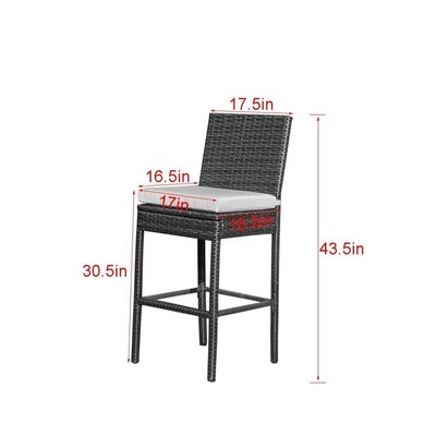 Light and Portable PE Rattan Restaurant Bar Counter Design Barstool