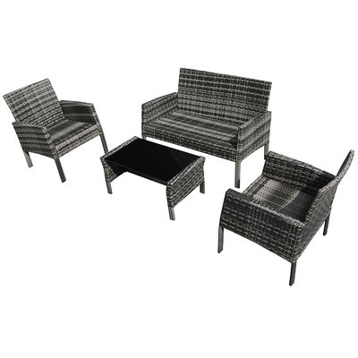 4pc Outdoor Patio Garden Furniture Wicker Rattan Sofa Set
