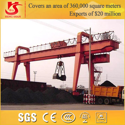 China 20Ton Double Girder Crane Grab Bucket Overhead Crane supplier