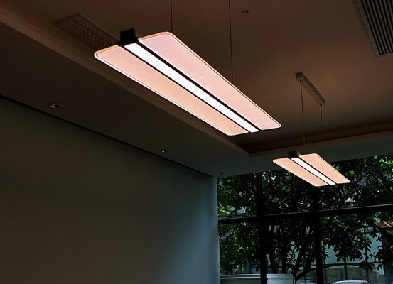 40W 300x1200x45mm Large Led Light Panel Transparent Pendant Light For Living Room / Kitchen Lighting