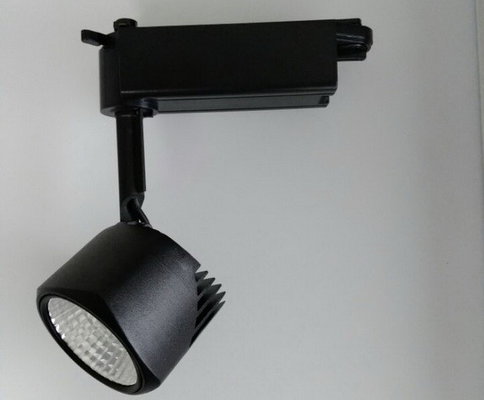 30w 3 Wires LED Ceiling Track Lights , Black Housing Ceiling Track Spotlights
