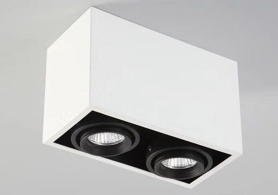 White Double head Surface Mounted Led Spotlights 60W 5000lm , Surface Mount Light Box