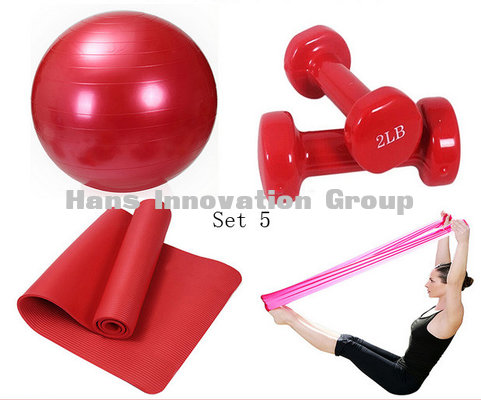 Yoga package with Yoga ball &amp; Yoga mat &amp; Yoga dumbbell &amp; Yoga pull belts supplier