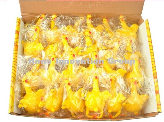 Wholesale Decompression Laying Hen Toy Inflatable Fidget Toy Keychain Tricking toy supplier