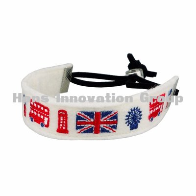 Custom Fashion Bracelet Embroidered Technics Union Jack Design supplier