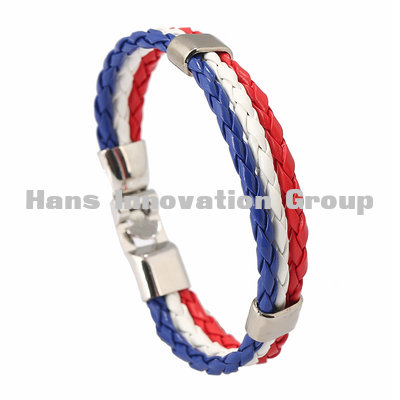 Newest selling good quality braided female pu bracelet wholesale supplier