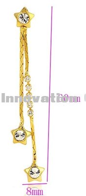 gold fashion long drop earrings Women's supplier