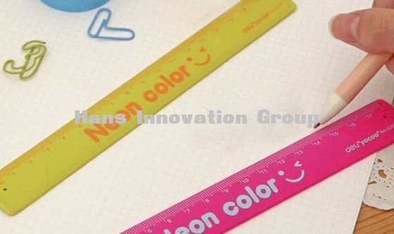 18cm Flexible Silicone Neon Color Wristband Ruler supplier