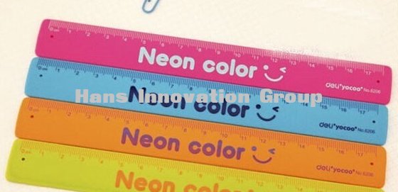 18cm Flexible Silicone Neon Color Wristband Ruler supplier