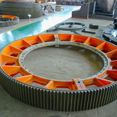 Large diameter casting steel ring gear for ball mill/rotary kiln