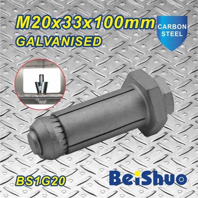 M20 Carbon steel  Zinc plated Hot dip Galanised Expansion Steel Construction Fastener Fix Bolt supplier