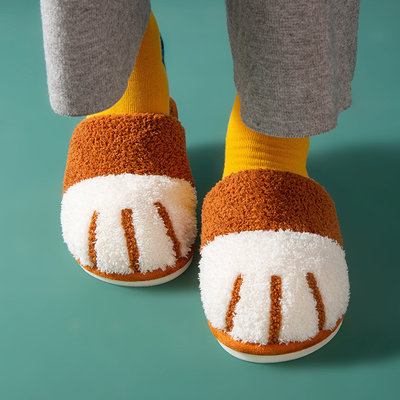 Wholesale Cartoon animal slippers cute non-slip household shoes Autumn winter Lovely cat warm comfortable slippers