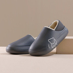 new Winter Couples Ladies House shoes With Non-Slip women Waterproof Upper  Plush Lining  Slippers eva rubber sole