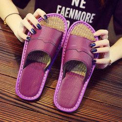 Breathable Waterproof  Men Cozy Slippers Indoor Linen Summer Non Slip