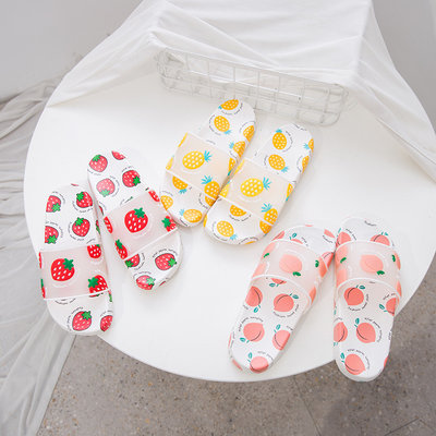 2022 New summer fashion PVC Material non-slip home sandals women cute Fruit Bathroom slide Slippers wholesale