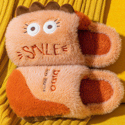 Hot selling cute cartoon factory price bedroom slippers closed toe warm soft plush Winter women home indoor shoes