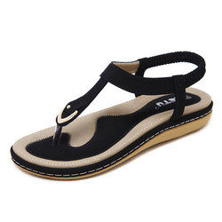 Summer 2022 new sandals women non-slip slippers metal buckle large size flat outdoor shoes wholesale flip flops
