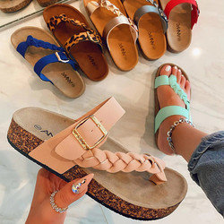 New Arrivals Retro solid color Flat Sandals For Women And Ladies 2022 Summer Fashion Weave Peep Toe Slides slippers