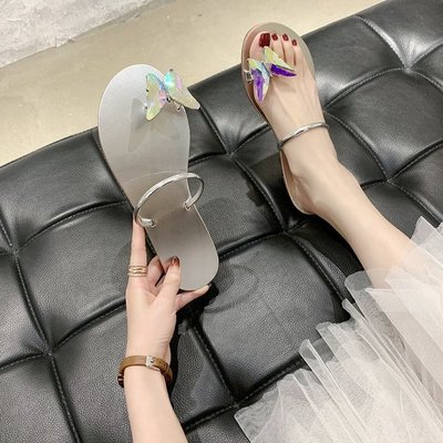 New Fashion Customized colorful Bowknot Women Sandals Flat Slippers Butterfly Design Lady Flip Flops Beach Shoes