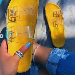 2022 new transparent women slides slippers wholesale fashion beach casual shoes for ladies soft sole flat sandals