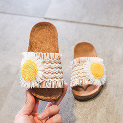 2022 new daisy children slippers girls soft bottom baby sandals princess style non-slip summer flowers beach shoes