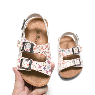 New Floral Children Cork Sandals wholesale fashion Girls Slippers kids Beach Shoes Toddler baby boy shoes