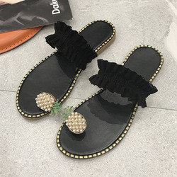 Hot selling beach casual shoes high quality laciness summer sandals women footwear soft sole non-slip slippers