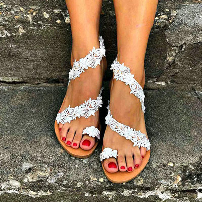 Factory supply new design flower decoration upper casual shoes soft sole non-slip sandals Breathable flip-flops slippers