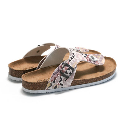 New products geometric cork beach casual shoes female summer sandals women fashion Korean version flip-flops slippers