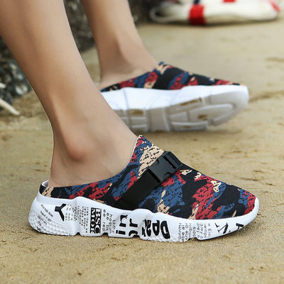 Summer Men Casual Shoes Closed Toe Flat Sandals Non Slip Breathable
