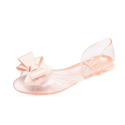 Fashion trend Bowknot upper design summer Sandals women Flat Jelly Casual Shoes Comfortable and Soft slippers