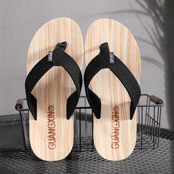 Hot sale soft Comfortable new Man sandal leather upper outdoor slide flat flip-flops fashion non-slip slippers 2022