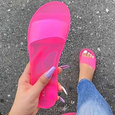 Hot Sale Clear vamp Jelly design summer Sandals Women Cheap outdoor shoes large Size Slides Slippers for ladies