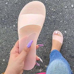 Hot Sale Clear vamp Jelly design summer Sandals Women Cheap outdoor shoes large Size Slides Slippers for ladies