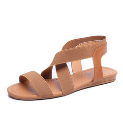 New Arrival Simple style Women Sandals Solid Color Open Toe Flat non-slip fashion Hollow Ladies Casual shoes for sale