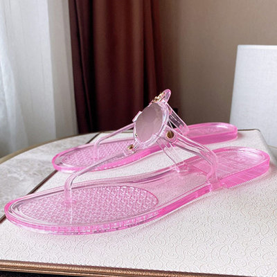 Sandals 2022 Summer Fashion solid color jelly flip flops Anti-Slip flat slippers For women and ladies in stock