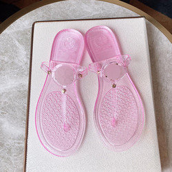 Sandals 2022 Summer Fashion solid color jelly flip flops Anti-Slip flat slippers For women and ladies in stock