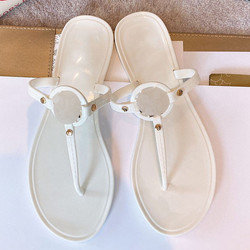 Sandals 2022 Summer Fashion solid color jelly flip flops Anti-Slip flat slippers For women and ladies in stock