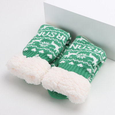 Christmas Women Fluffy Thick Knit Sherpa Fleece Lined Socks Animal Heavy Thermal Fuzzy Slipper Socks non skid fashion socks
