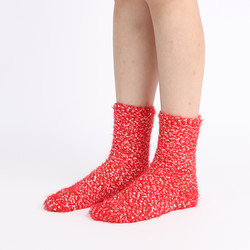 Wholesale Women non-slip slipper Sock custom mixed color house indoor floor sock ladies medium length Fleece Socks