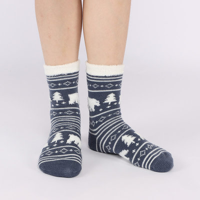 Autumn and Winter New Style christmas Ladies fluffy Fleece slipper Socks Medium length Floor Socks Thick Warm sock