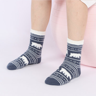 Autumn and Winter New Style christmas Ladies fluffy Fleece slipper Socks Medium length Floor Socks Thick Warm sock