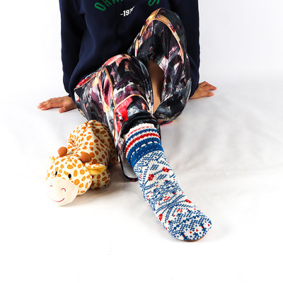Women Non-slip Socks Warm Adult Thickened Bed Fluffy Cozy Home Soft free Size slipper socks Winter printed Floor Socks